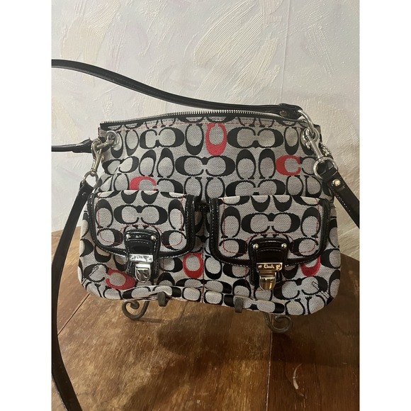 Coach | Bags | Coach Poppy Signature Hippie Monogram Shoulder Bag Black ...